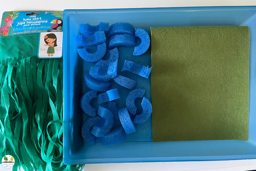 Rainforest Habitat Sensory Bin for Preschool Jungle Play