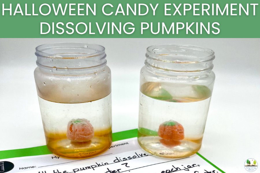 Halloween Candy Science Experiment: Dissolving Pumpkins